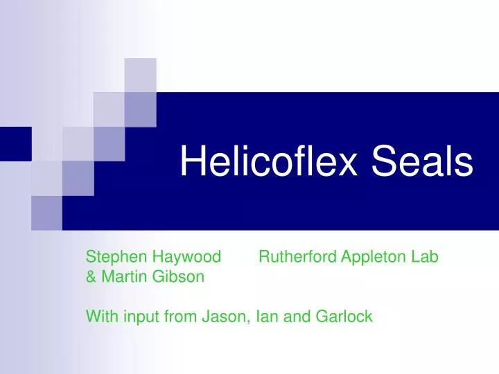 PPT - Helicoflex Seals PowerPoint Presentation, free download - ID:4613527