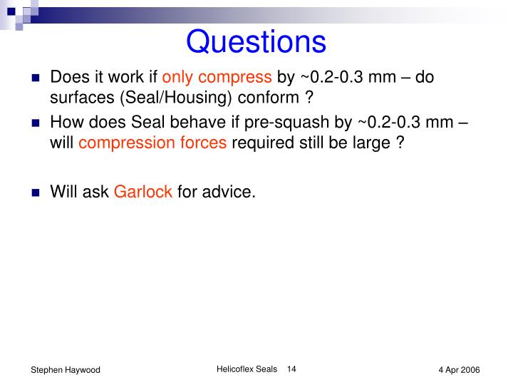 PPT - Helicoflex Seals PowerPoint Presentation - ID:4613527