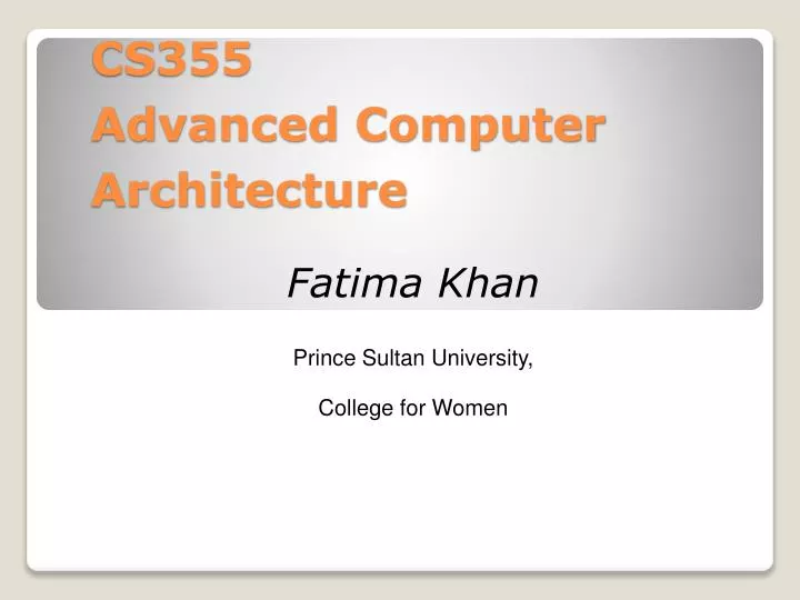 PPT - CS355 Advanced Computer Architecture PowerPoint Presentation ...