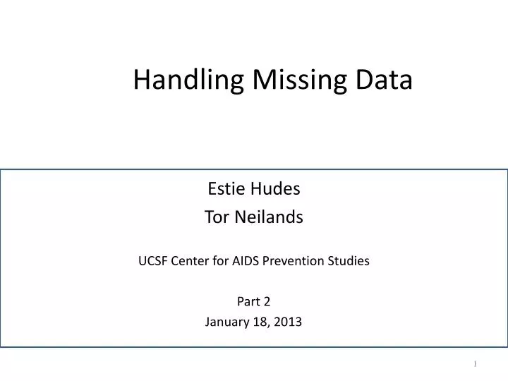 PPT - Handling Missing Data PowerPoint Presentation, free download - ID ...