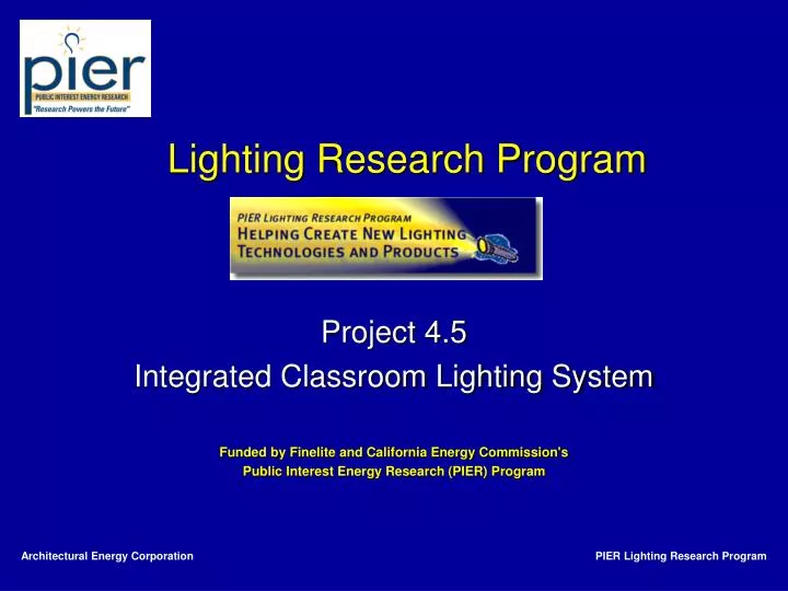 PPT - Lighting Research Program PowerPoint Presentation, free download ...