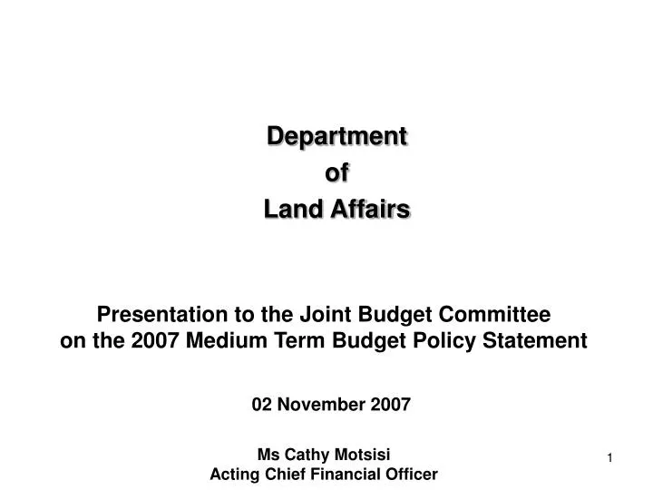 PPT - Department of Land Affairs PowerPoint Presentation, free download ...
