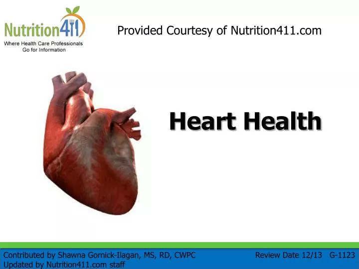PPT - Heart Health PowerPoint Presentation, free download - ID:4618094