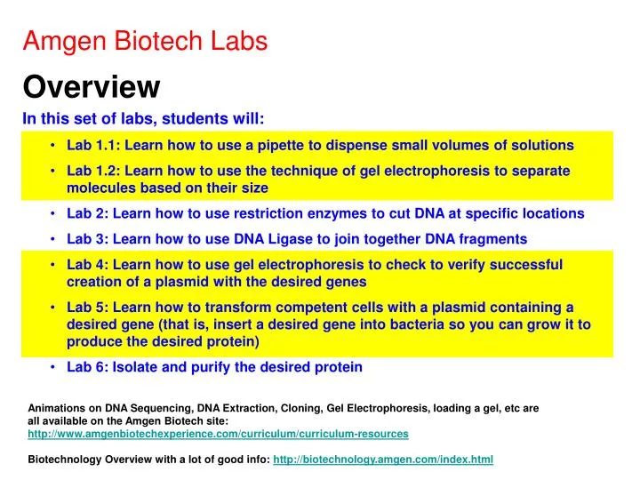 PPT - Amgen Biotech Labs PowerPoint Presentation, free download - ID ...