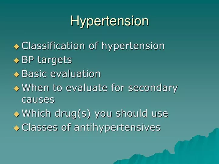 PPT - Hypertension PowerPoint Presentation, free download - ID:4619439