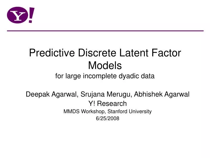 Ppt Predictive Discrete Latent Factor Models For Large Incomplete