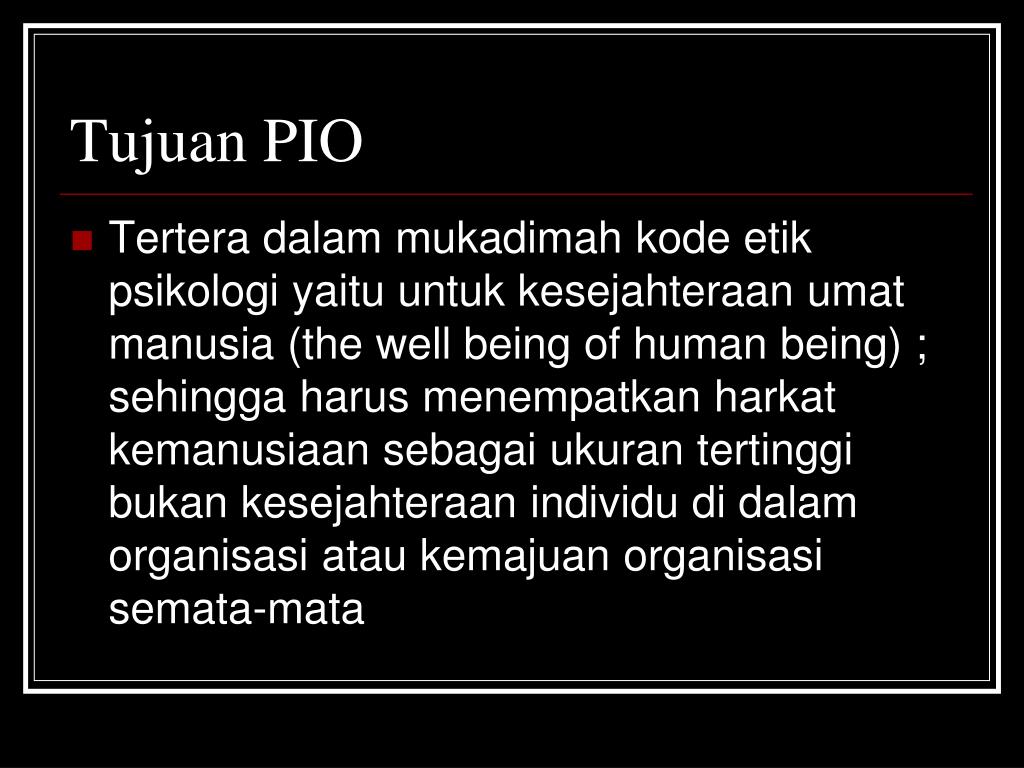 PPT - Ruang Lingkup dan Sejarah PIO PowerPoint Presentation, free ...