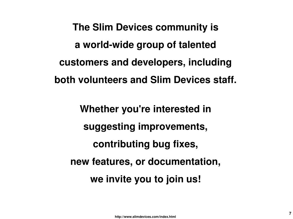 PPT - 2006-12-12 Slim Devices is a Silicon Valley startup with hot ...