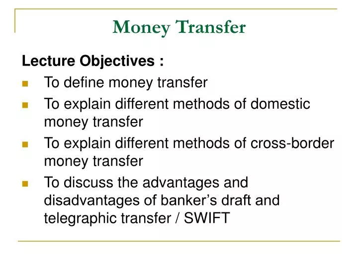 PPT - Money Transfer PowerPoint Presentation, free download - ID:4620859