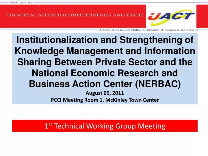 PPT - 1 st Technical Working Group Meeting PowerPoint Presentation ...