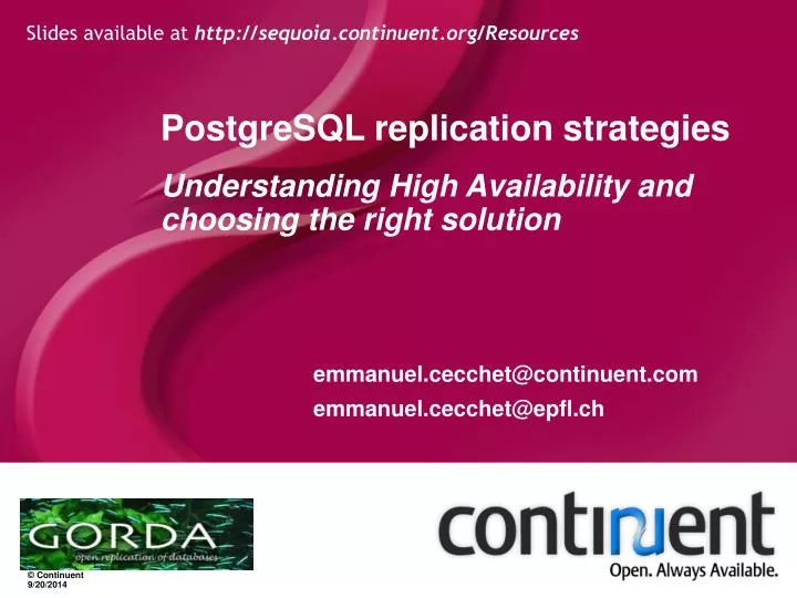 Ppt Postgresql Replication Strategies Understanding High Availability