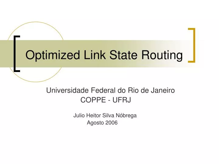 PPT - Optimized Link State Routing PowerPoint Presentation, free ...
