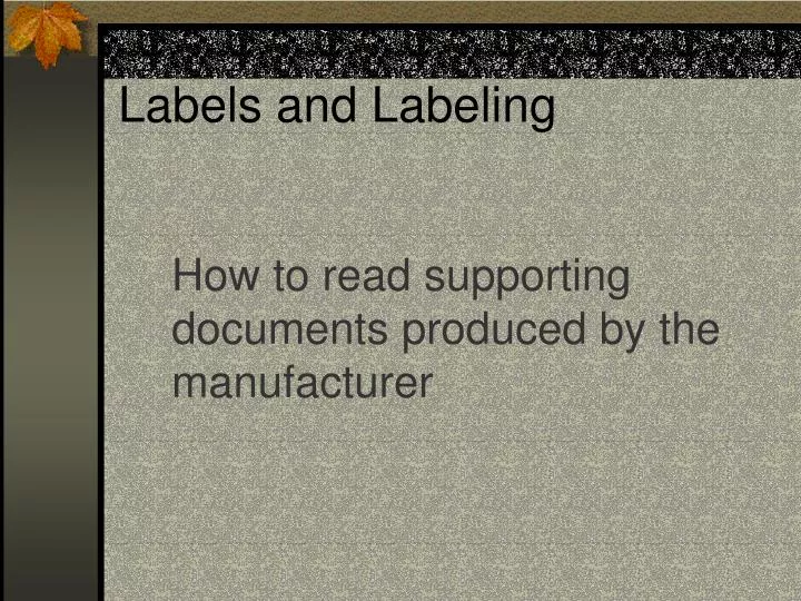 PPT - Labels and Labeling PowerPoint Presentation, free download - ID ...