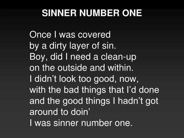 PPT - SINNER NUMBER ONE PowerPoint Presentation, free download - ID:4624625