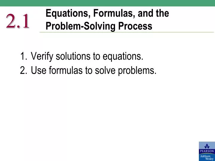 PPT - Equations, Formulas, and the Problem-Solving Process PowerPoint ...