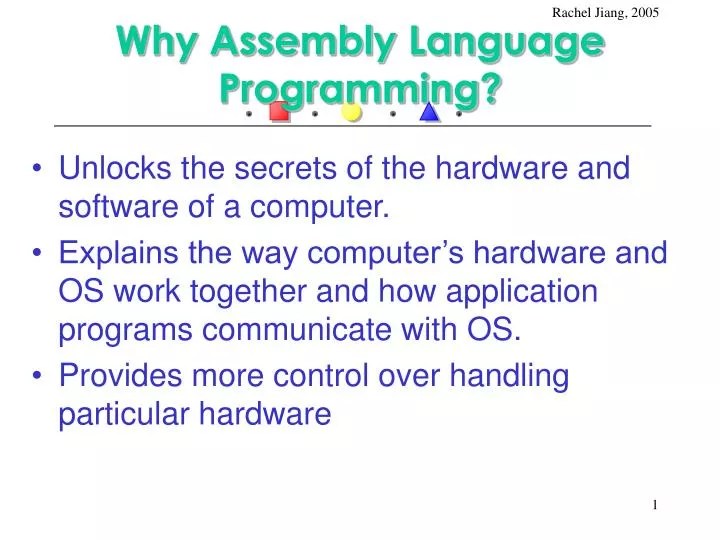PPT - Why Assembly Language Programming? PowerPoint Presentation, free ...