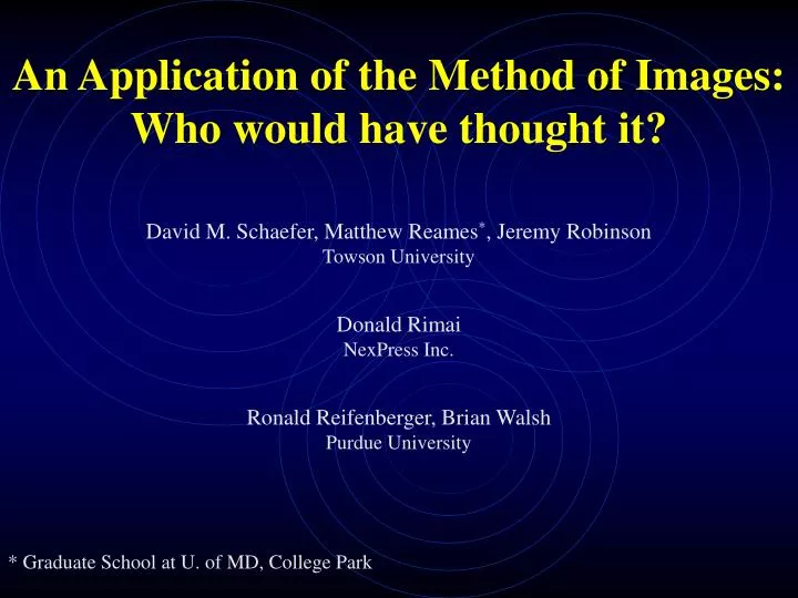 PPT - An Application of the Method of Images: Who would have thought it ...