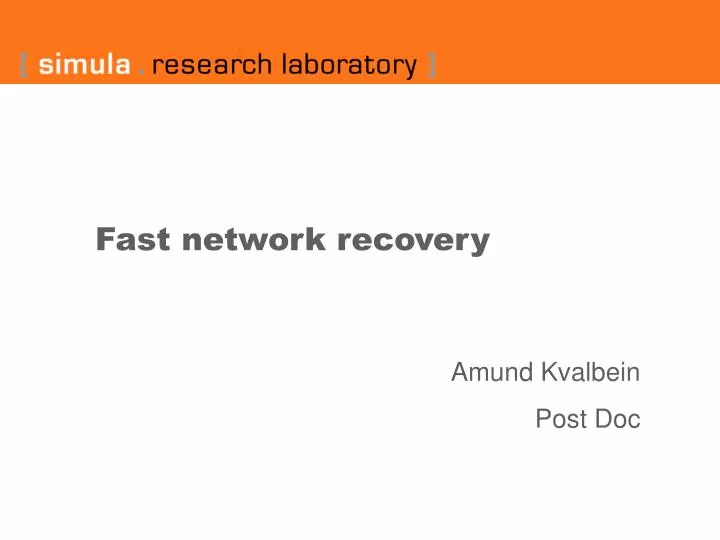 PPT - Fast network recovery PowerPoint Presentation, free download - ID ...
