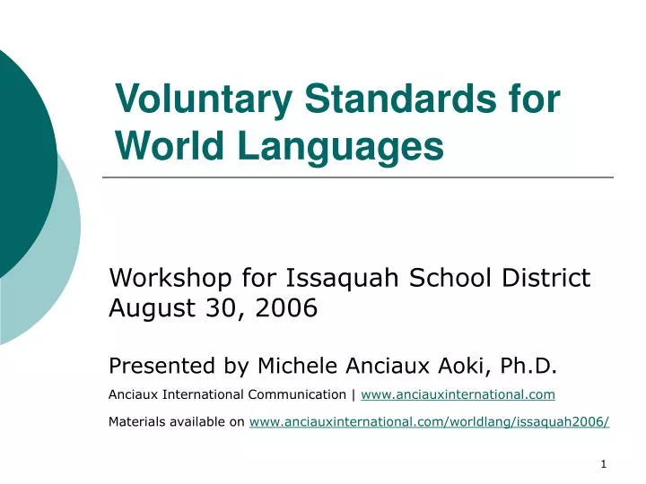 PPT - Voluntary Standards for World Languages PowerPoint Presentation ...