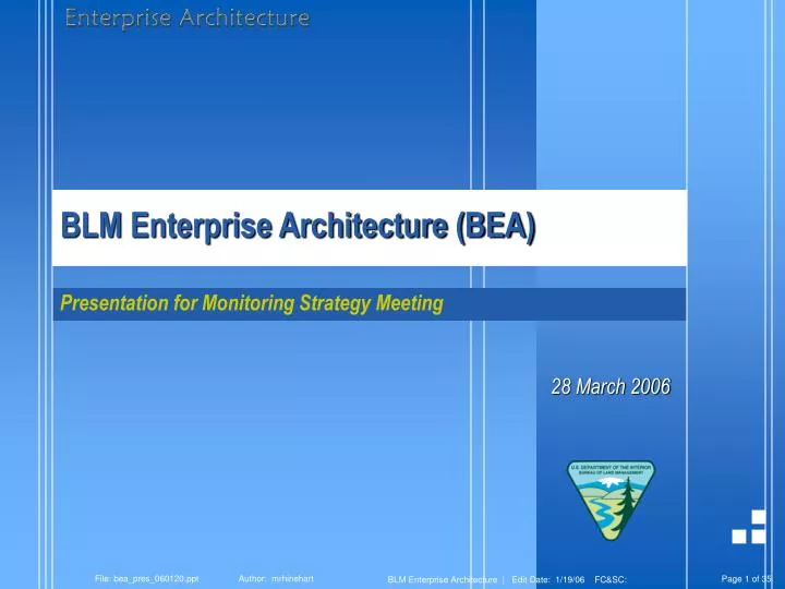 PPT - BLM Enterprise Architecture (BEA) PowerPoint Presentation, free ...