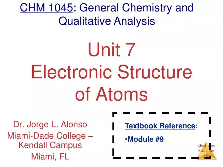 PPT - Unit 7 Electronic Structure of Atoms PowerPoint Presentation ...