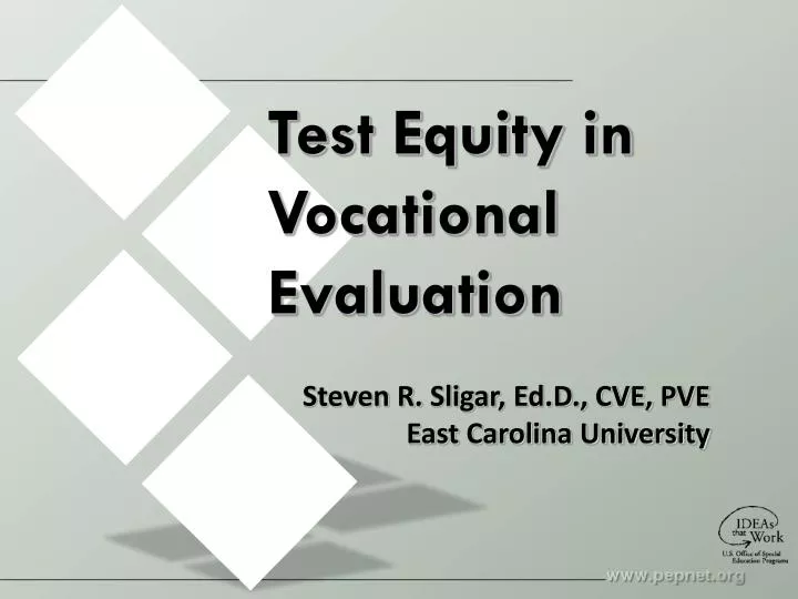 PPT - Test Equity in Vocational Evaluation PowerPoint Presentation ...
