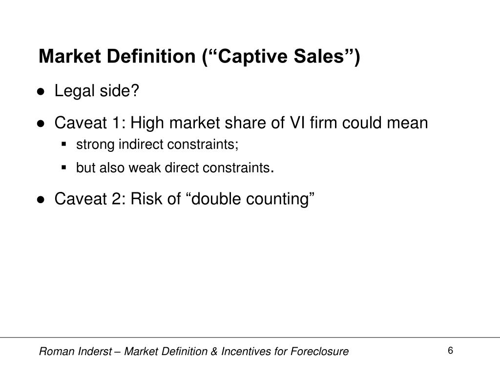 PPT - EWS/Marcroft Market Definition and Incentives for Foreclosure ...