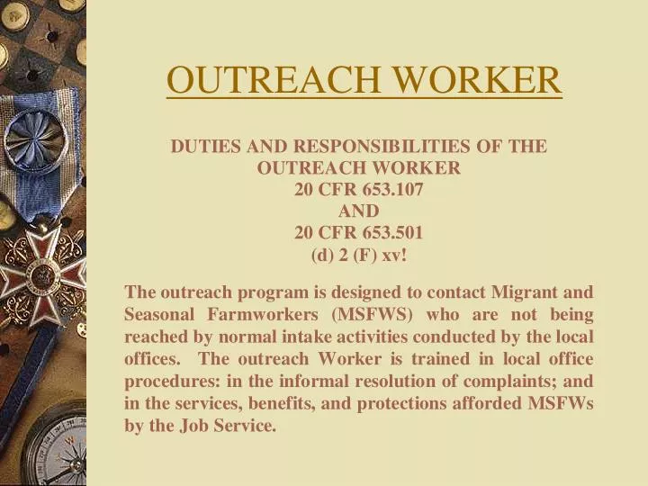PPT - OUTREACH WORKER PowerPoint Presentation, free download - ID:4629099
