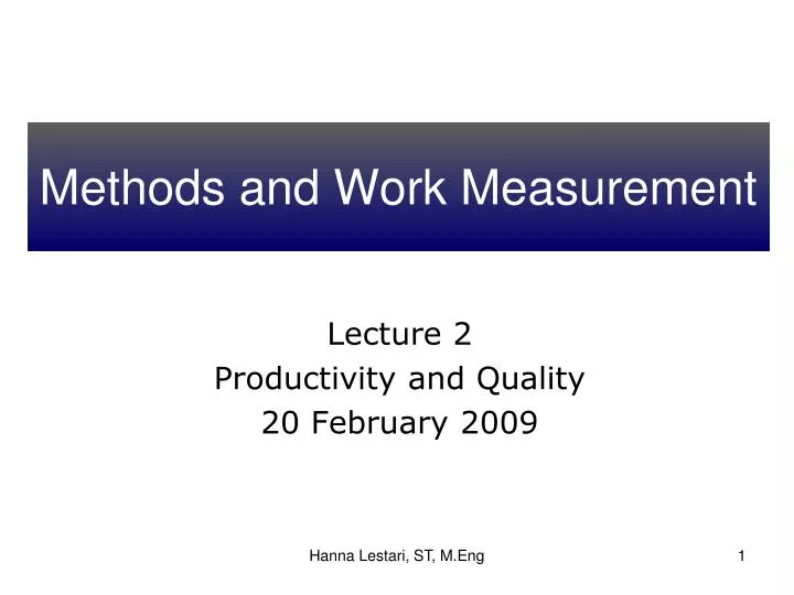 PPT - Methods and Work Measurement PowerPoint Presentation, free ...