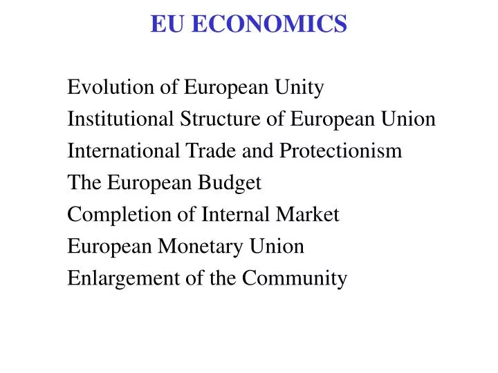 PPT - EU ECONOMICS PowerPoint Presentation, free download - ID:4629527