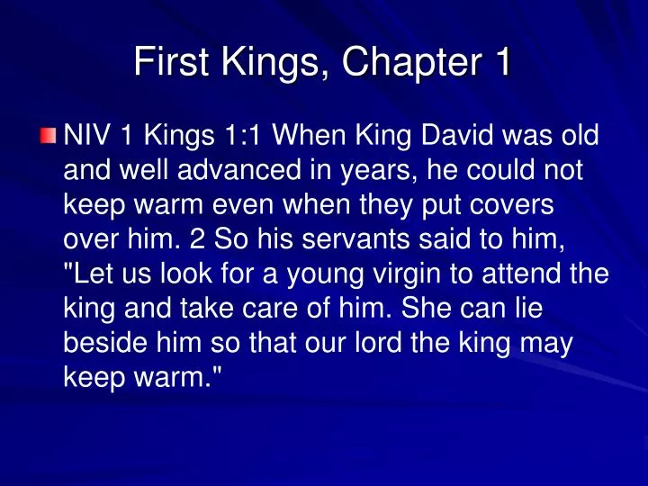 PPT - First Kings, Chapter 1 PowerPoint Presentation, free download ...