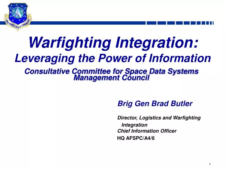 PPT - Consultative Committee for Space Data Systems Management Council ...