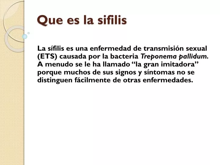 PPT - Que es la sifilis PowerPoint Presentation, free download - ID:4631803