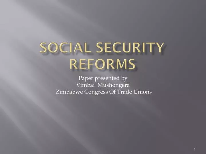 PPT - Social Security Reforms PowerPoint Presentation, free download ...