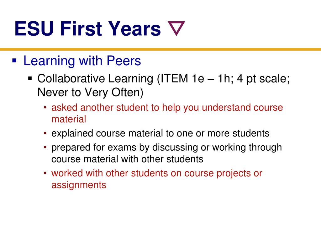 PPT - ESU’s NSSE 2013 Overview Joann Stryker Office of Institutional ...