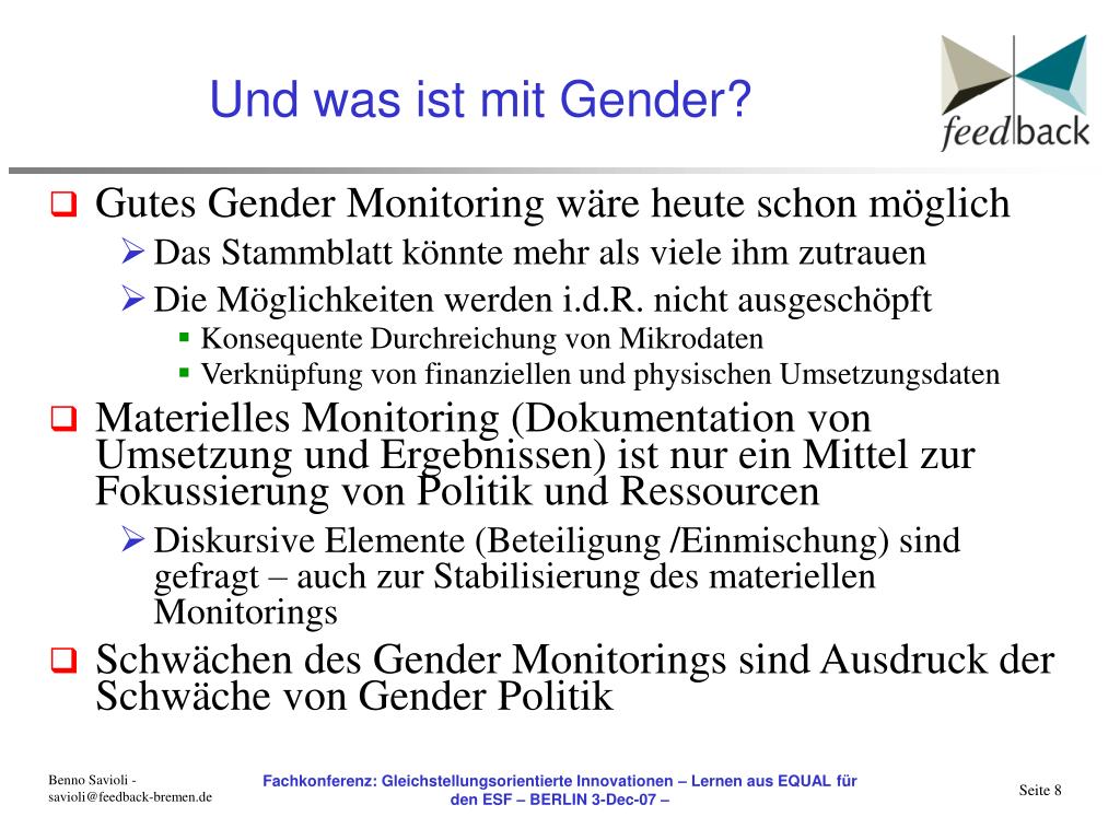Ppt Gender Monitoring Jenseits Des Sex Counting Powerpoint