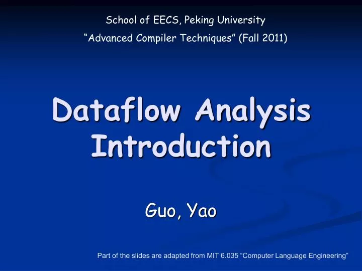 PPT - Dataflow Analysis Introduction PowerPoint Presentation, free ...