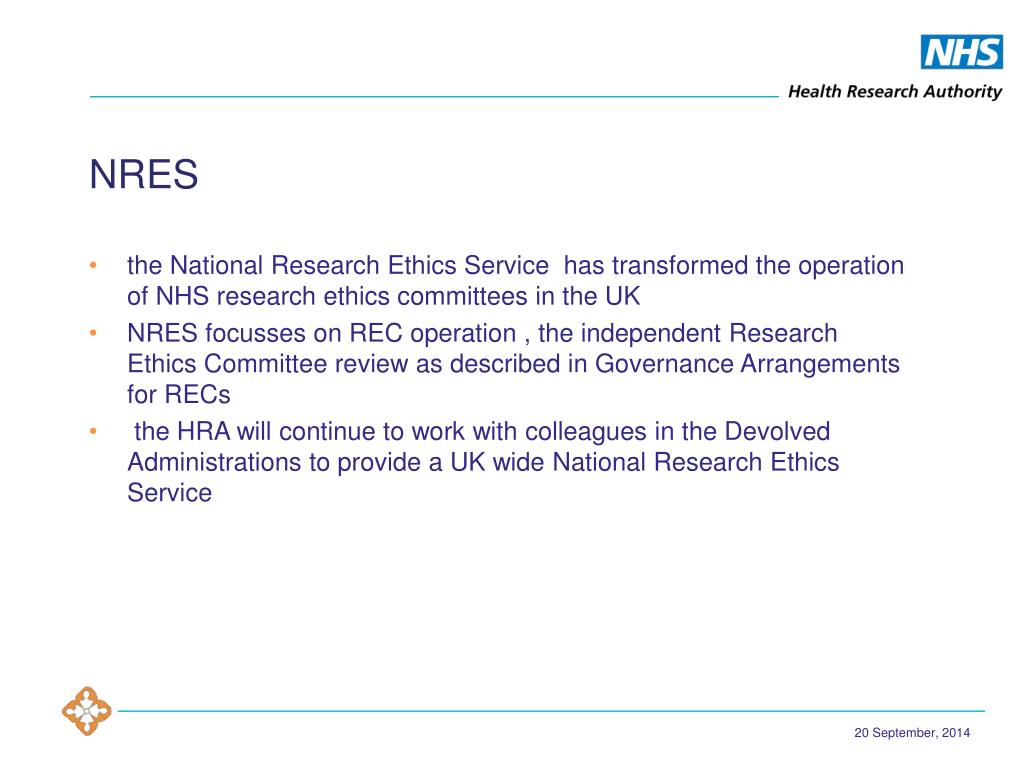 PPT - The Health Research Authority and the National Research Ethics ...
