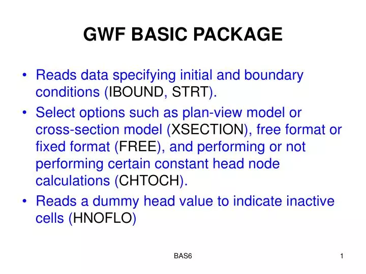 PPT - GWF BASIC PACKAGE PowerPoint Presentation, free download - ID:4634020
