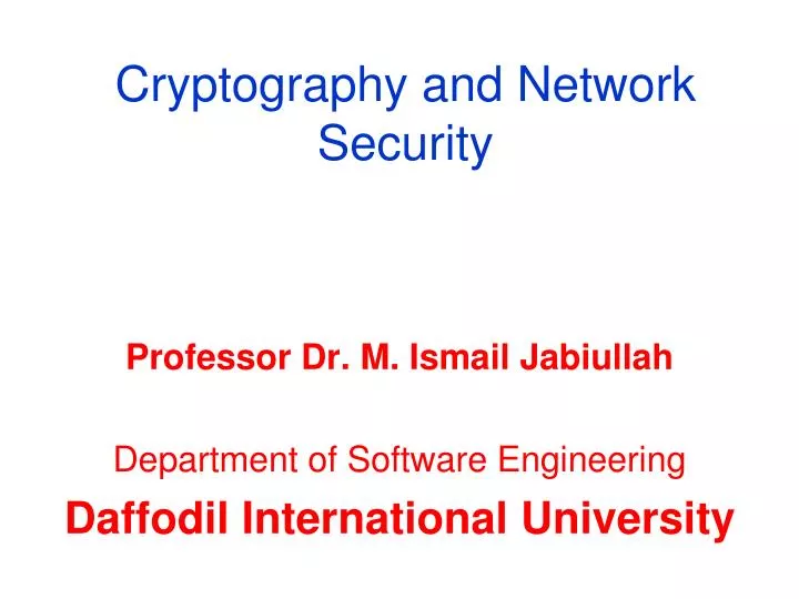PPT - Cryptography and Network Security PowerPoint Presentation, free ...