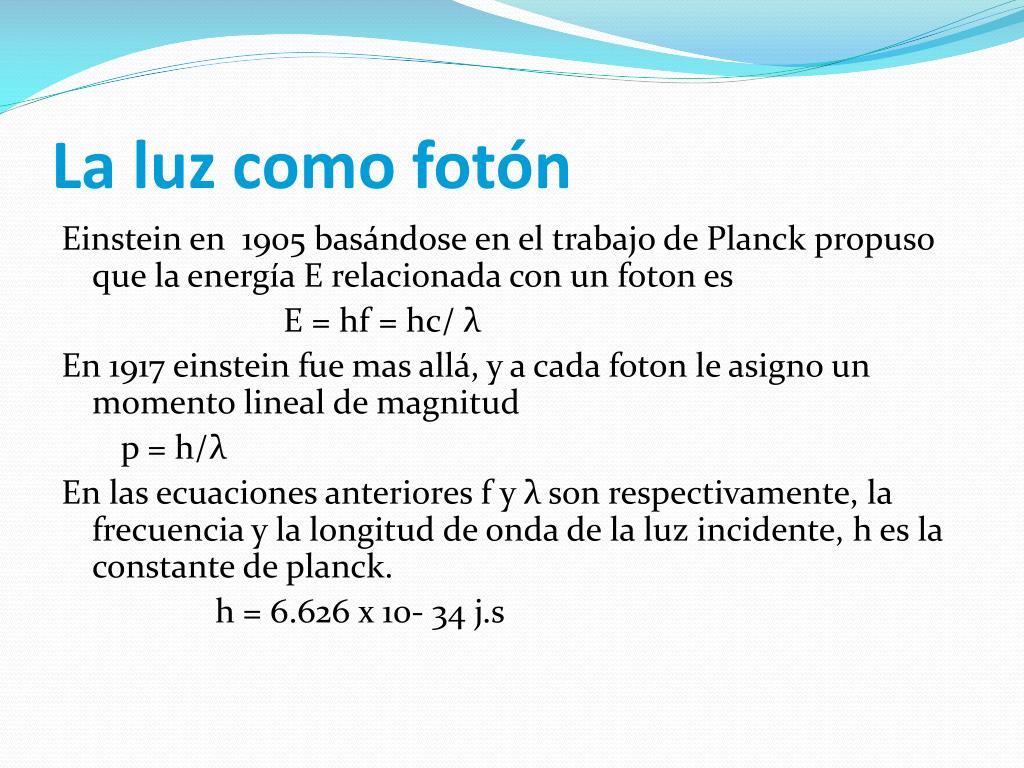 PPT - Efecto Fotoeléctrico y el Fotón PowerPoint Presentation, free ...