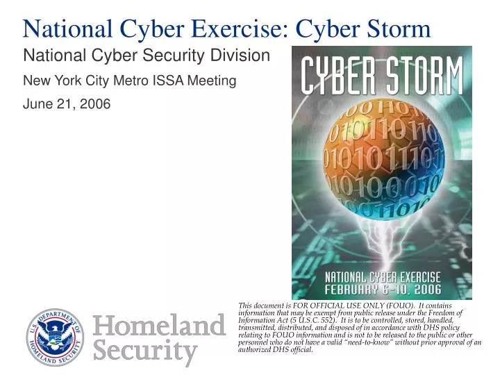 PPT - National Cyber Exercise: Cyber Storm PowerPoint Presentation ...