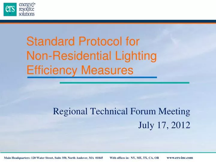 PPT - Standard Protocol for Non-Residential Lighting Efficiency ...