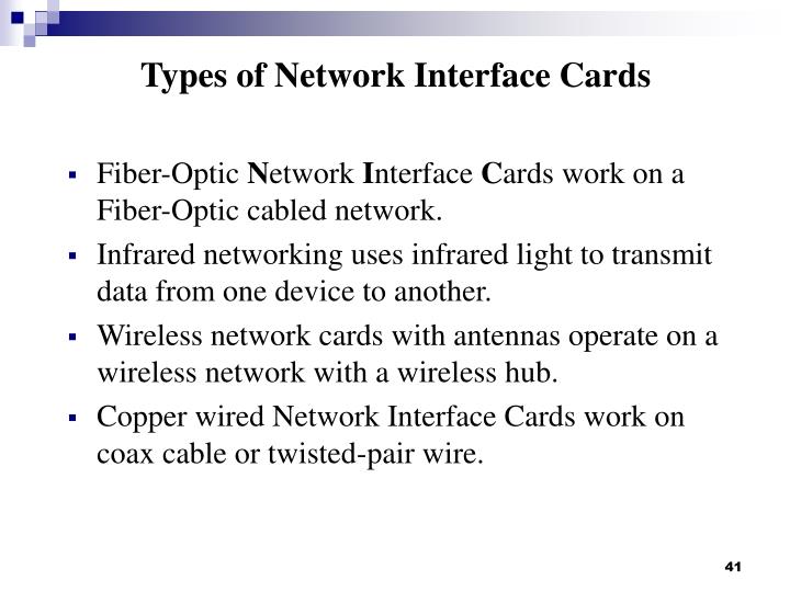 PPT - Networks and the Computer Network Interface Card PowerPoint ...
