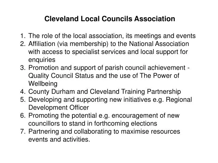 PPT - Cleveland Local Councils Association The role of the local ...