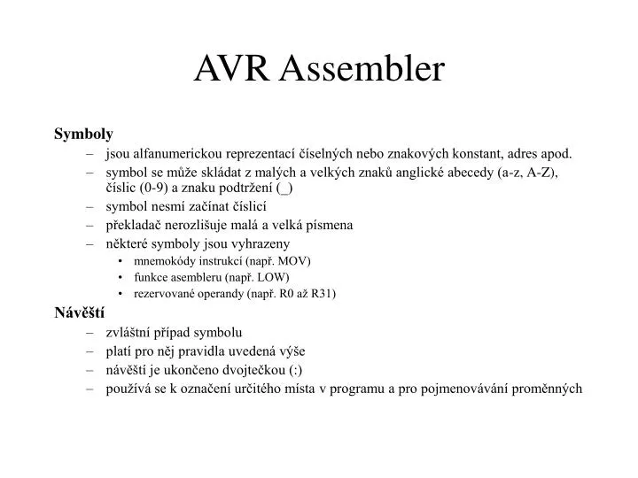 PPT - AVR Assembler PowerPoint Presentation, free download - ID:4638524