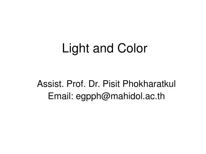 PPT - Light and Color PowerPoint Presentation, free download - ID:4639665