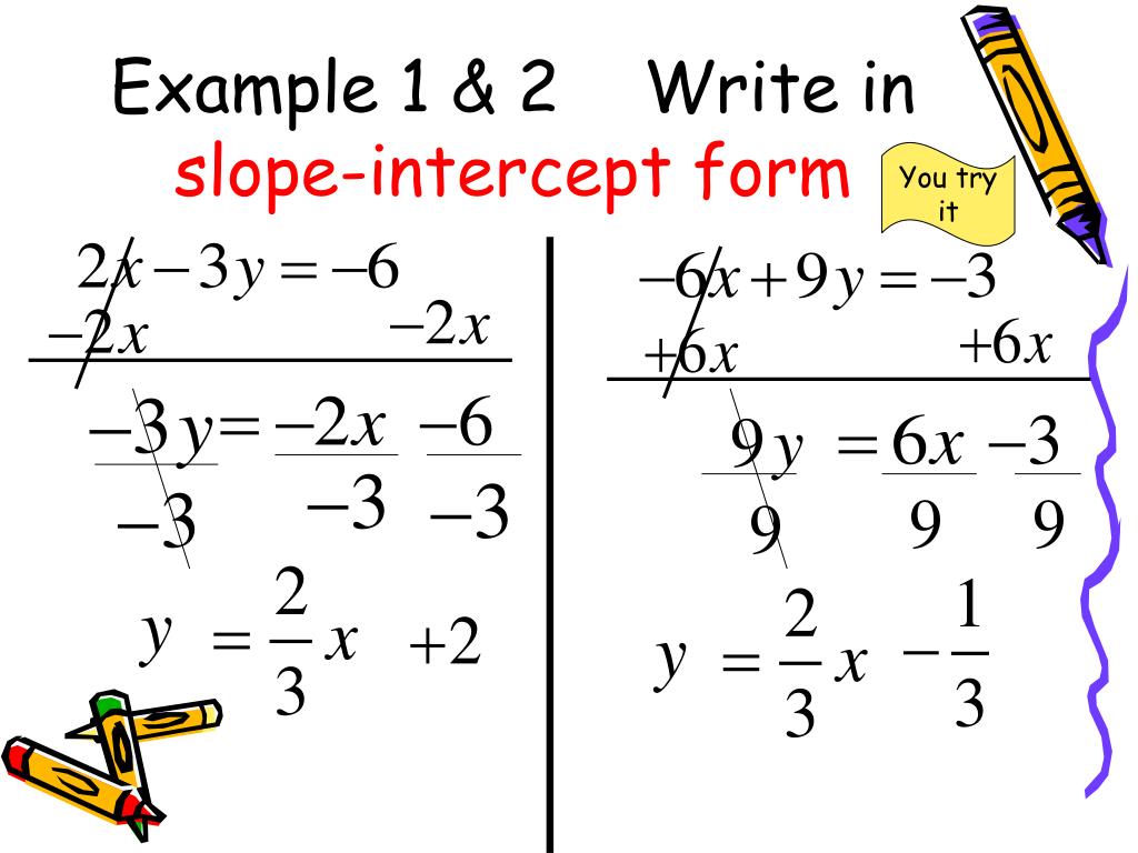 How To Write An Equation In Standard Form From Slope Intercept 