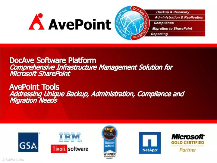 PPT - DocAve Software Platform Comprehensive Infrastructure Management Solution for Microsoft ...