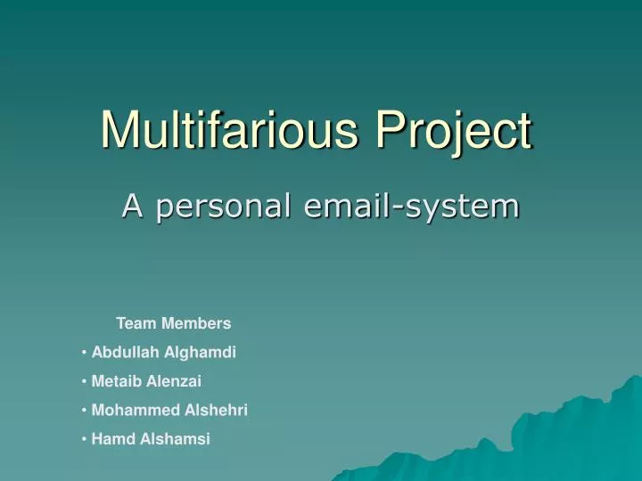 PPT - Multifarious Project PowerPoint Presentation, free download - ID ...